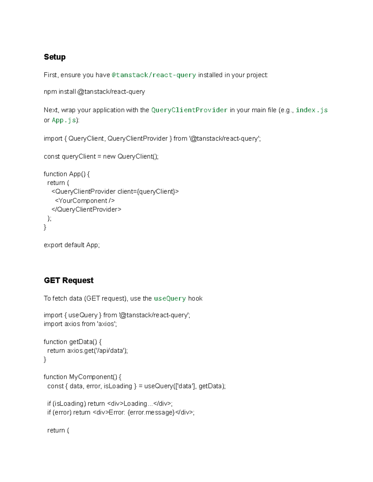Tanstack Query Sample: Using GET, POST, and PATCH Requests - Studocu