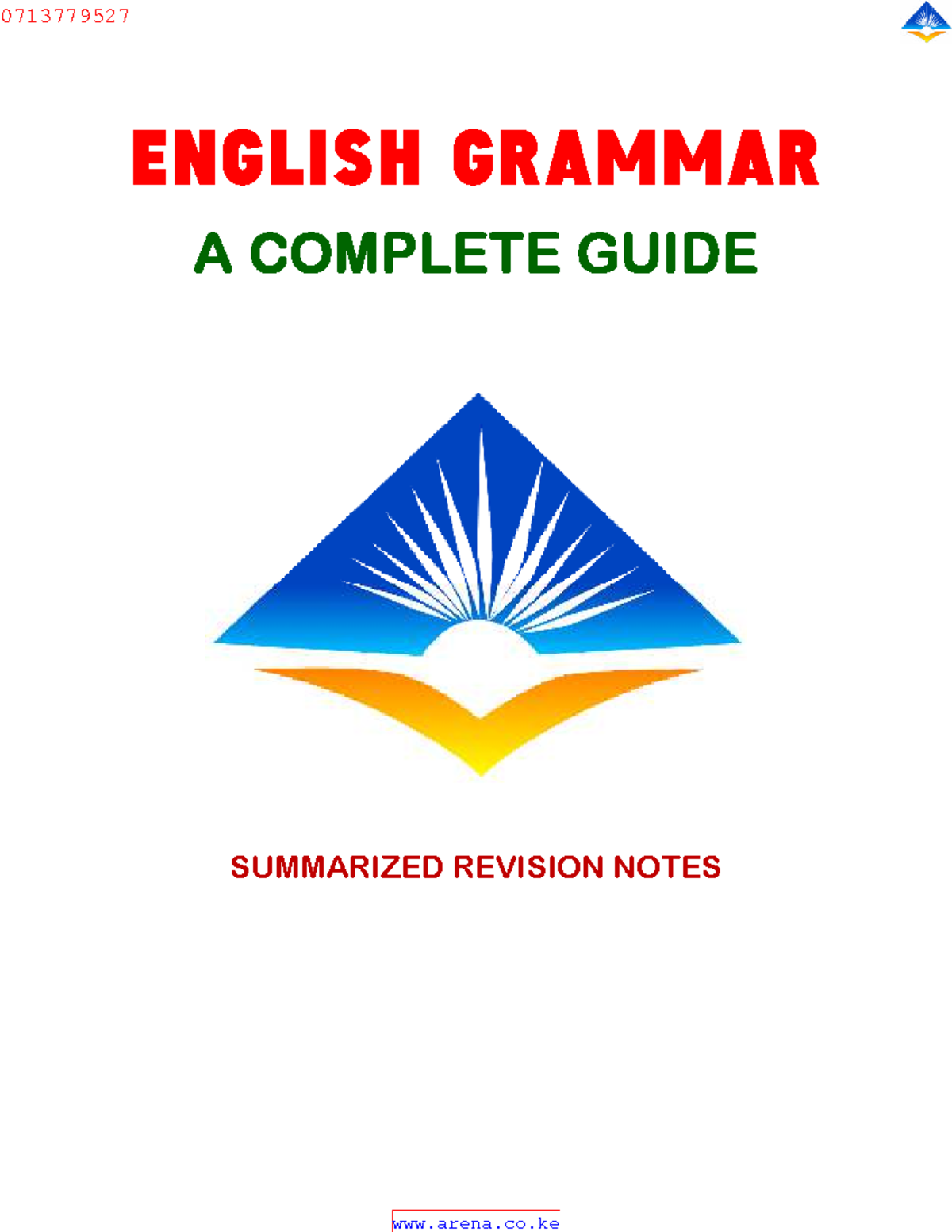 0713779527 ENGLISH GRAMMAR: A Comprehensive Summary of Key Concepts ...