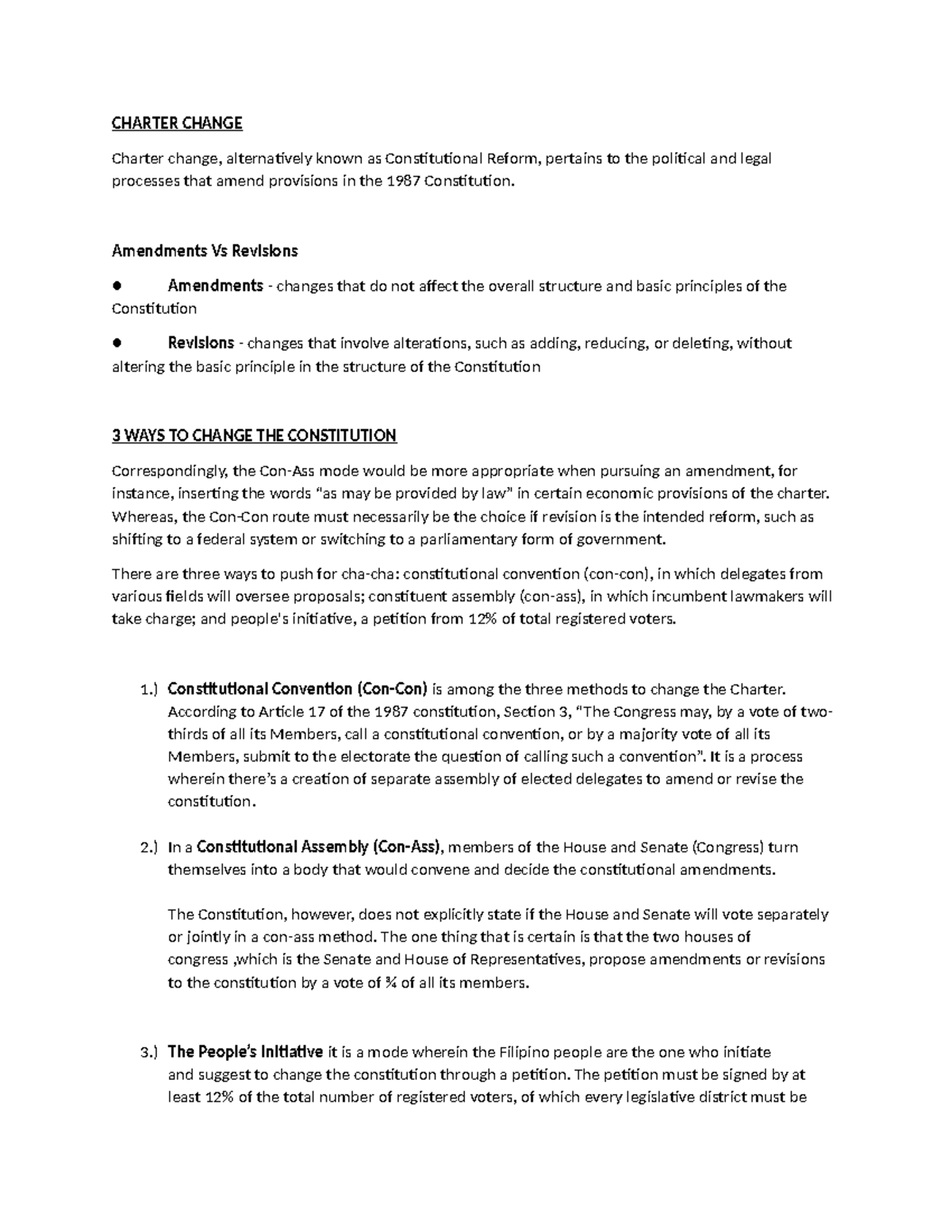 CHARTER CHANGE: Understanding Constitutional Reform in the Philippines ...