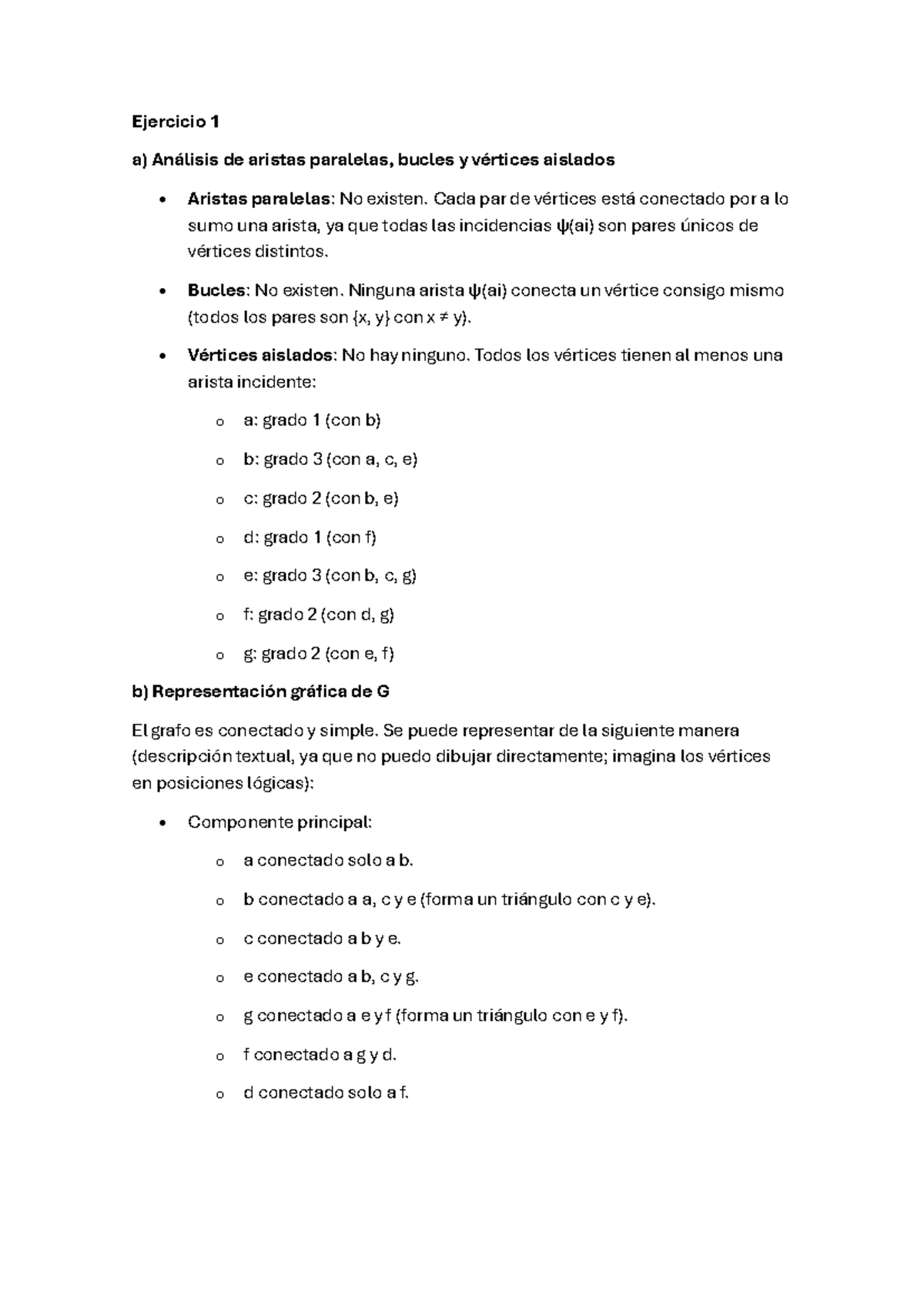 Ejercicio 1-7: Análisis de Grafos y Matrices de Adyacencia - Studocu