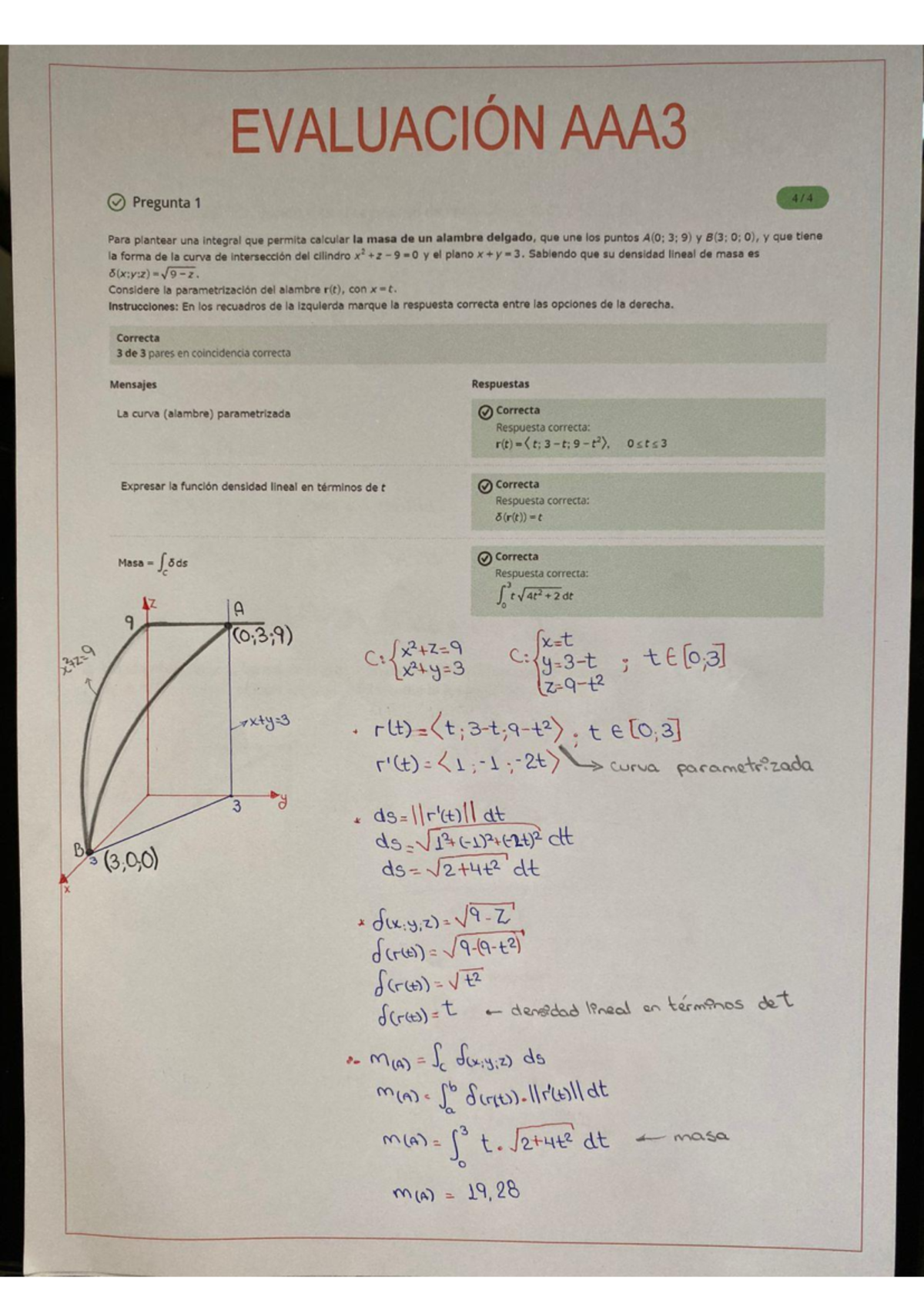 AAA3 Evaluación Integral para Masa de Alambre: Pregunta 1 - Studocu