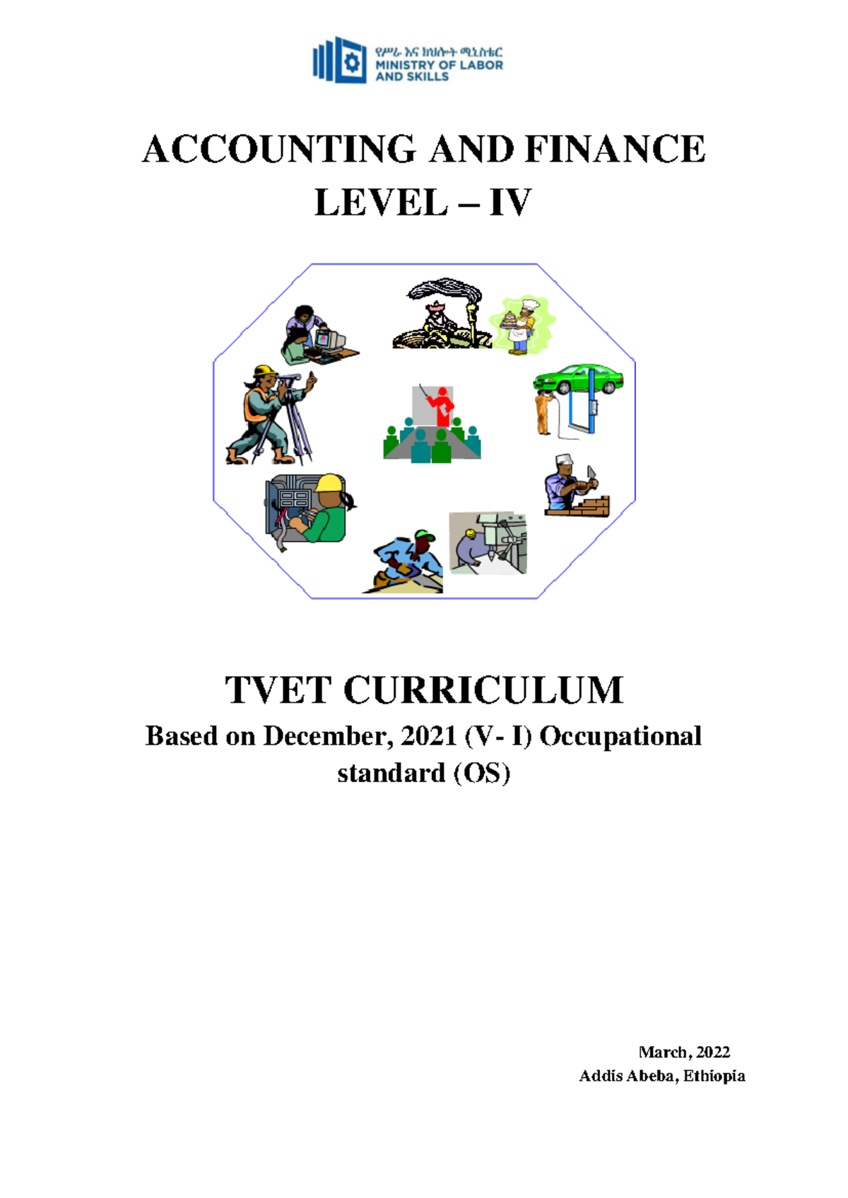 Accounting and Finance Level IV TVET Curriculum Overview - Studocu