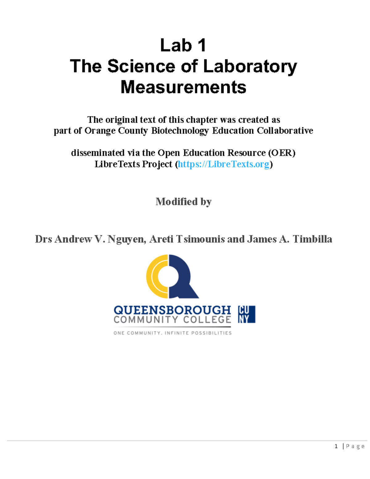 A&P 101 Lab 1: Introduction to Measurements and Basic Lab Techniques ...