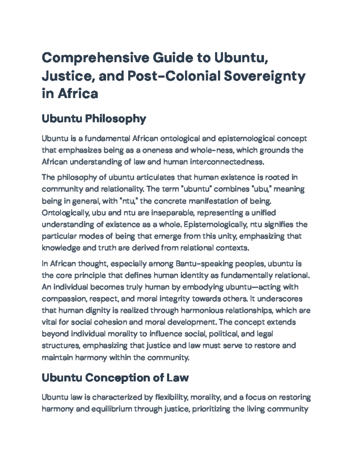 Ubuntu Philosophy and Justice: A Comprehensive Study on African ...