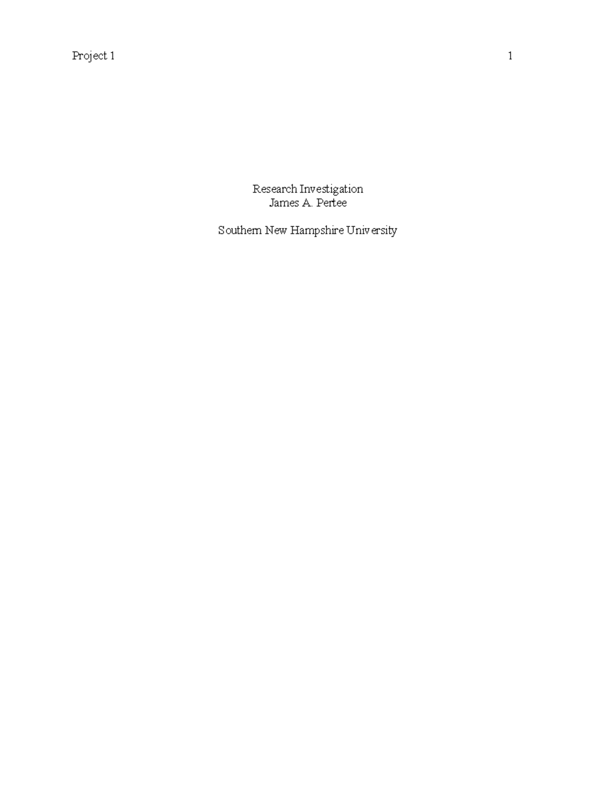 5-2 Project One: Research Investigation - Project 1 1 Research ...