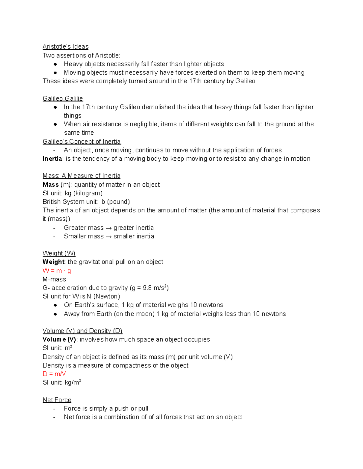 Physics Concepts: Free Fall & Net Force Practice Problems (PHYS 101 ...