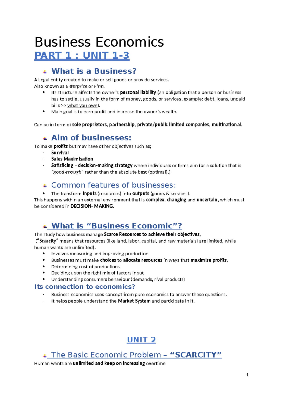 Business Economics - Chapter Summary: Understanding Business Structures ...