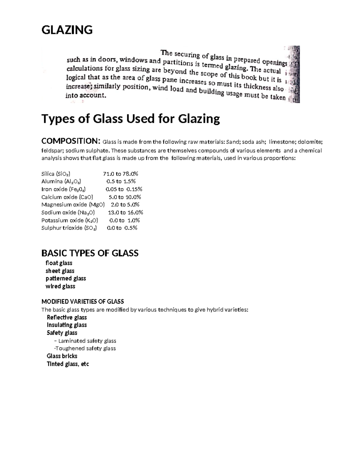 1. Glazing- Types OF Glass, Methods OF Glazing - GLAZING Types of Glass ...
