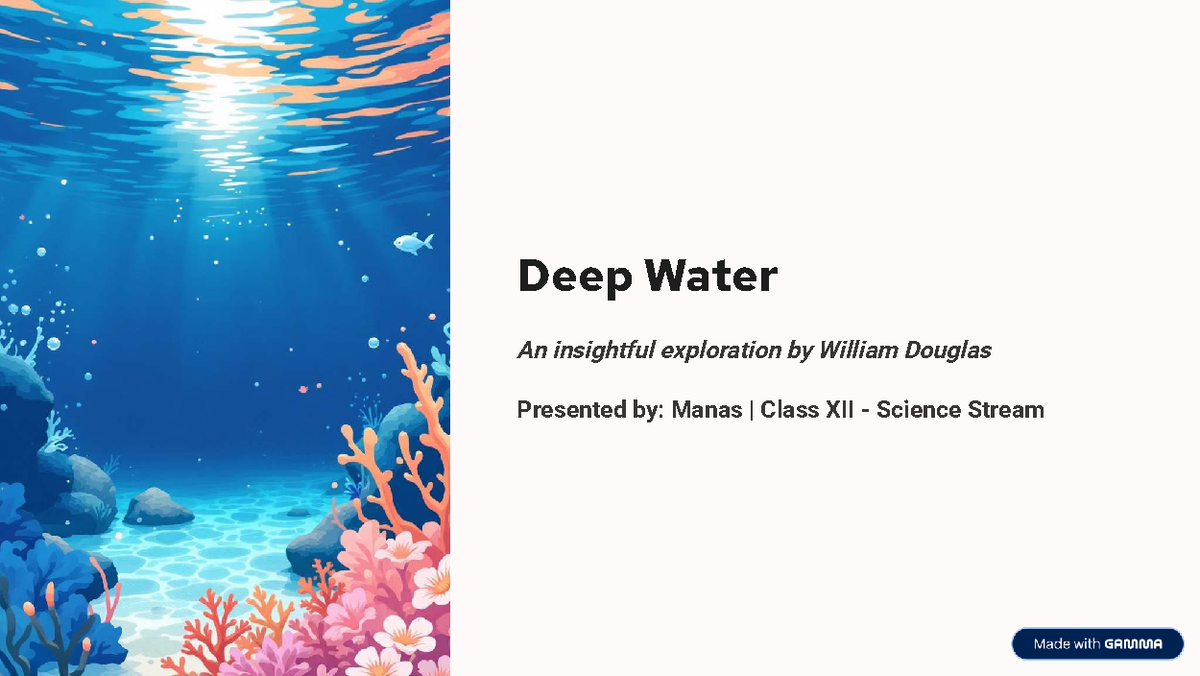 Deep Water Class XII: Overcoming Fear and Embracing Courage - Studocu