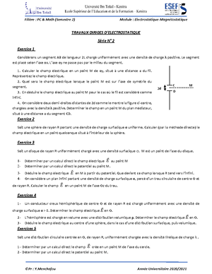 Cours 1 final Electrostatique Magnetostatique MIP S2 pdf - Faculté des Sciences Département de ...