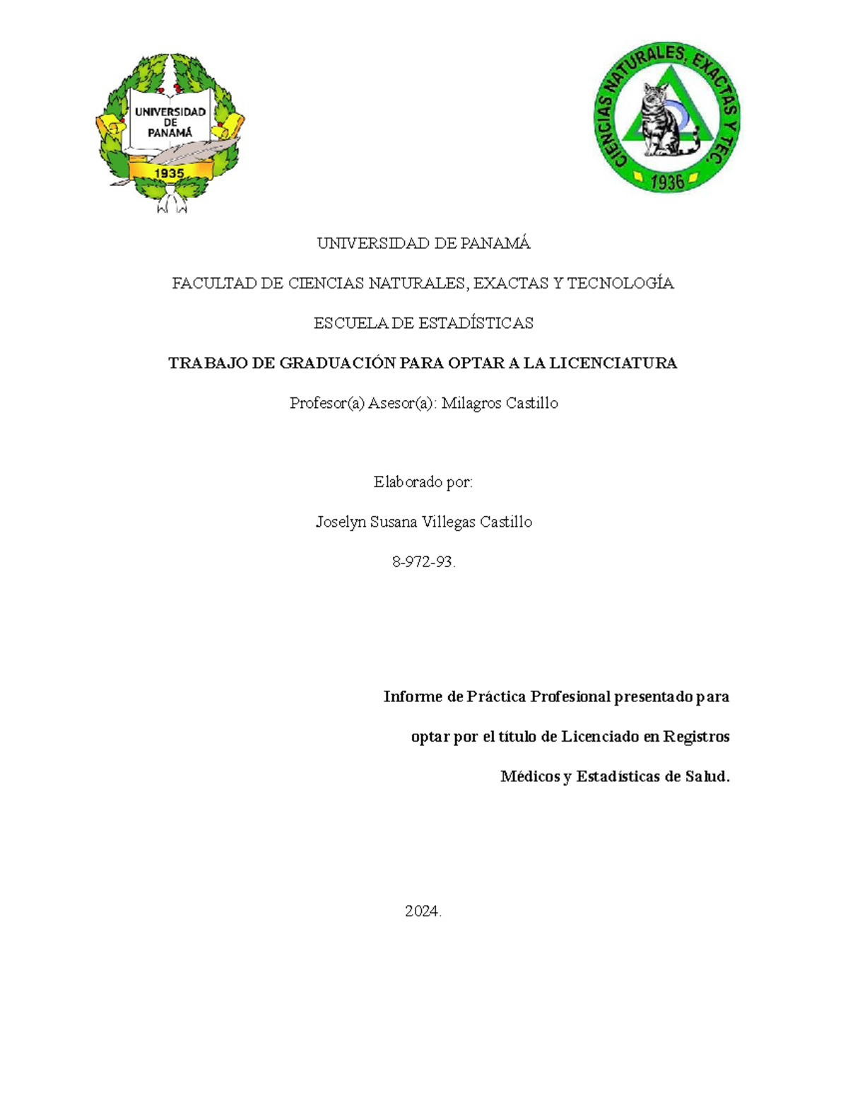 Informe de Práctica Profesional para Licenciatura en Registros Médicos ...