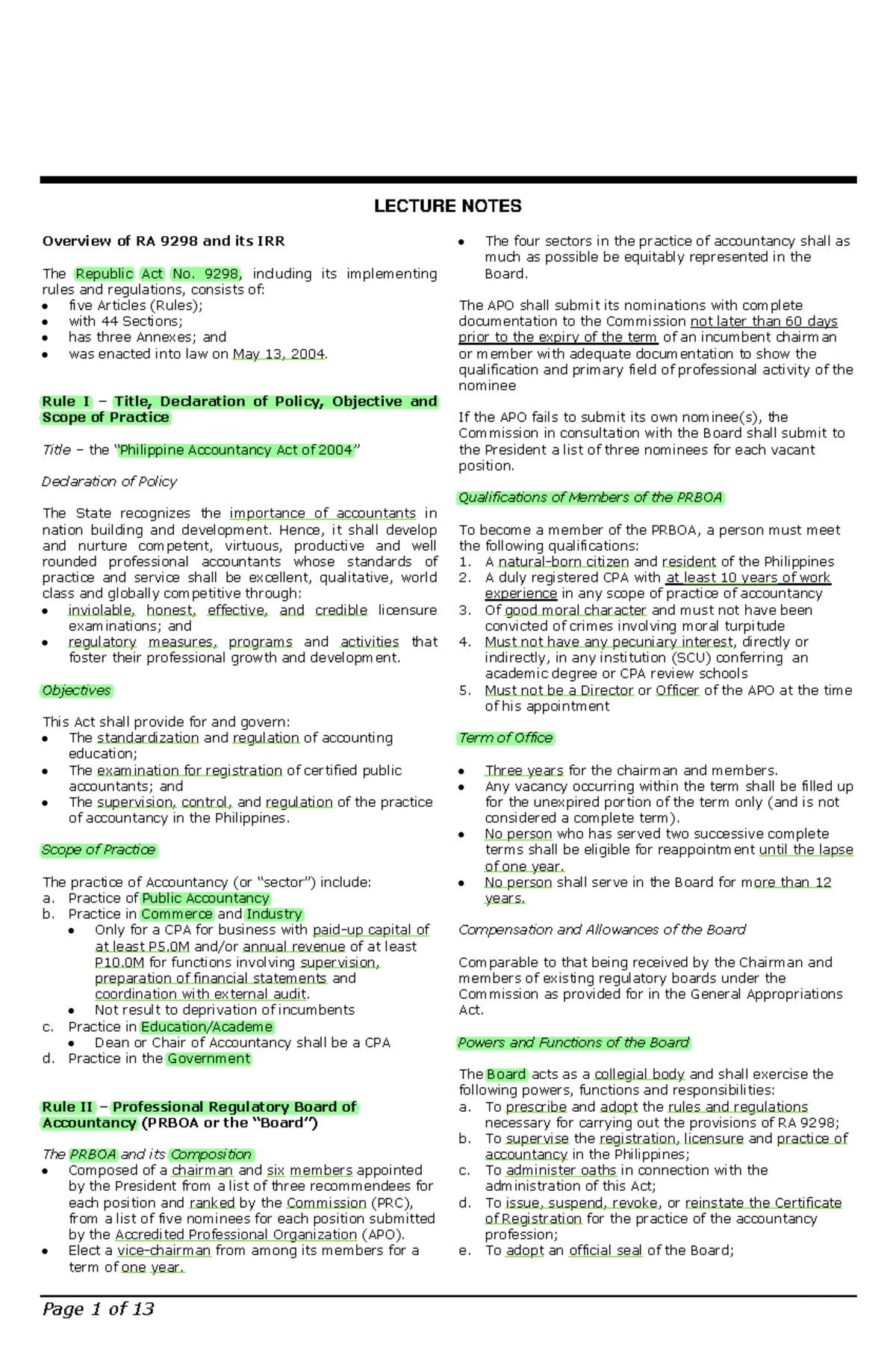 02 Code of Ethics for Professional Accountants in the Philippines - REO CPA Review CODE OF ...