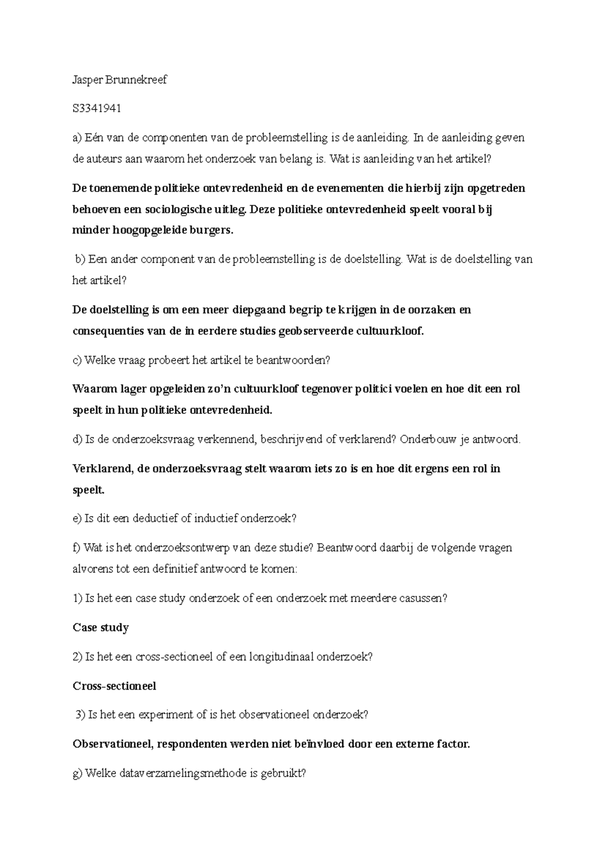 ISWO Opdracht 4.1: Analyse van Politieke Ontevredenheid en Cultuurkloof ...