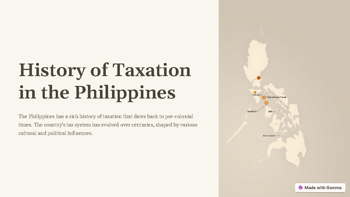PH Taxation History: From Pre-Colonial to Modern Reforms - Studocu