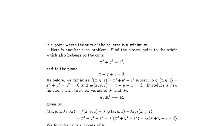 MIT18 022 Lecture 21 part2 - is a point where the sum of the squares is ...