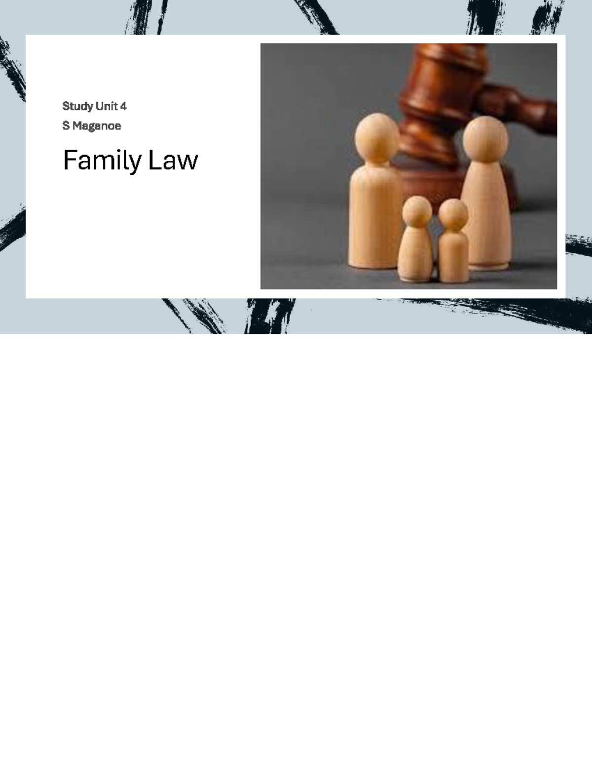 Customary Marriage & Family Law Overview (Course Code: Family Law ...