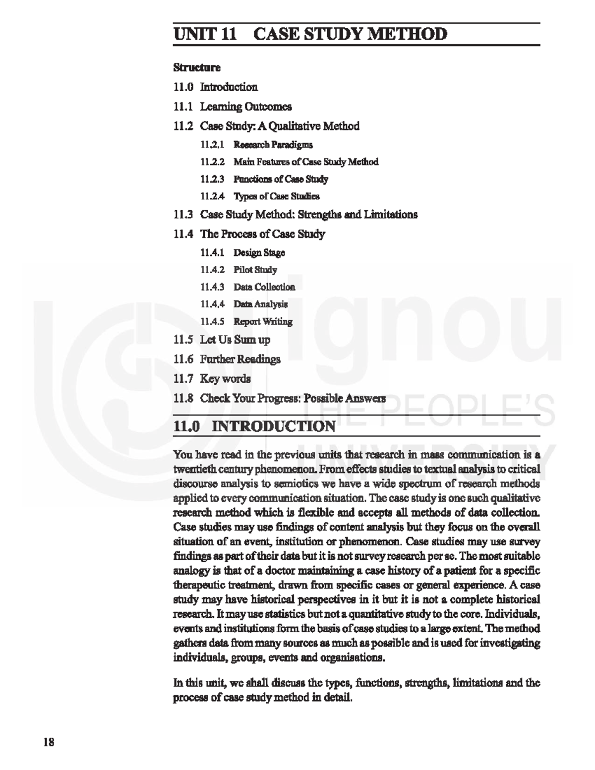 UNIT 11 CASE STUDY METHOD: Exploring Qualitative Research Techniques ...
