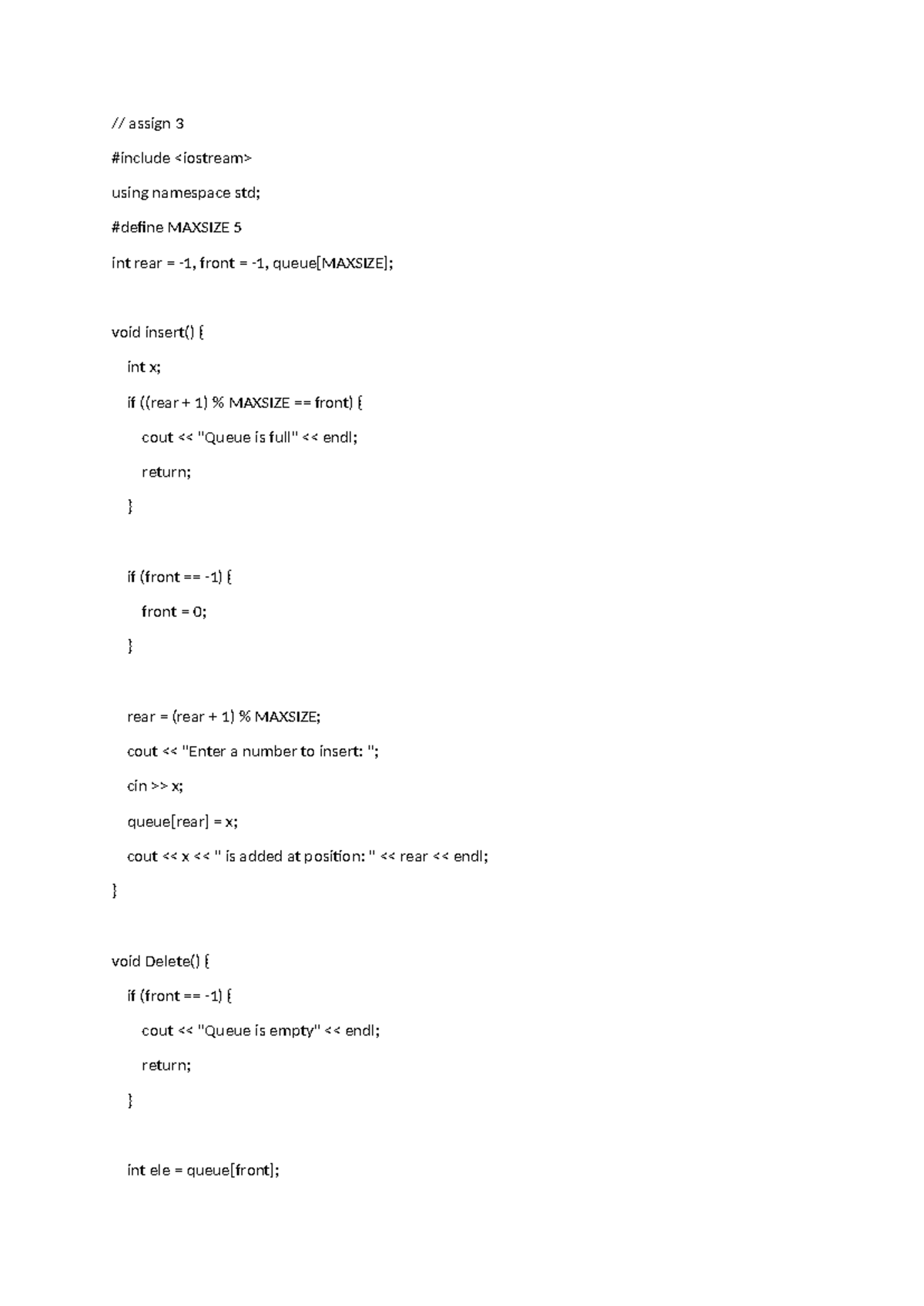 DSA 2019 PAT Assignment 3 - Data Structure Operations - Studocu