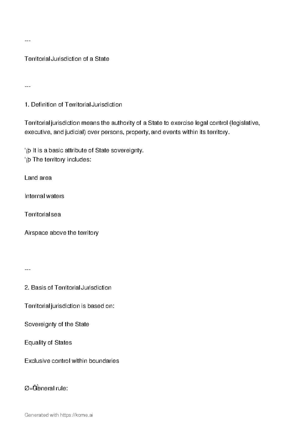 Territorial Jurisdiction: Definition, Basis, and Exemptions (Law 101 ...