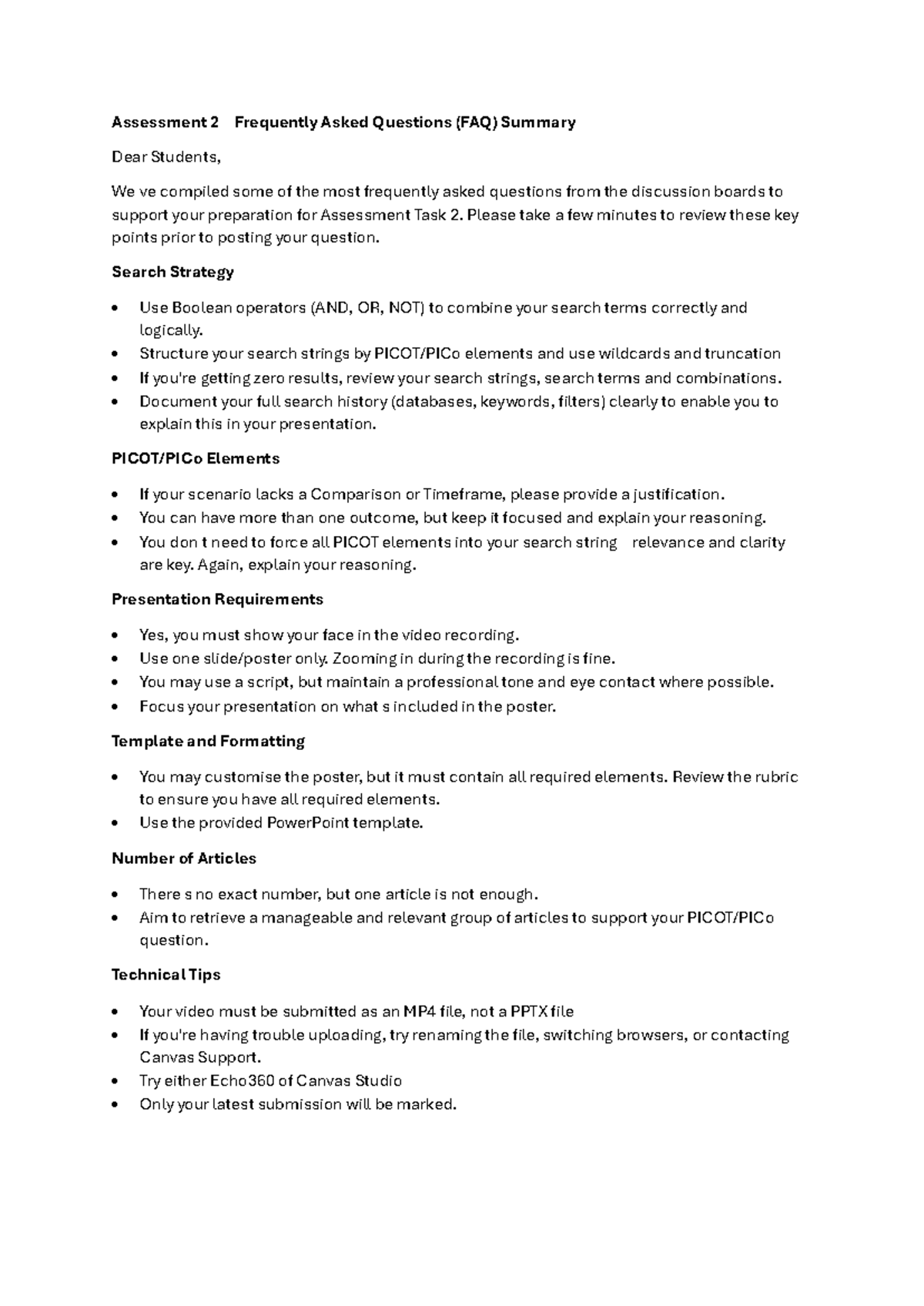 Assessment 2 FAQ - Key Insights for Evidence Practice Preparation - Studocu