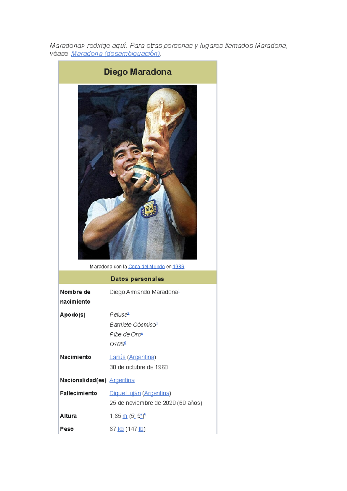 Diego Maradona: Biografía y Trayectoria en el Fútbol Argentino - Studocu