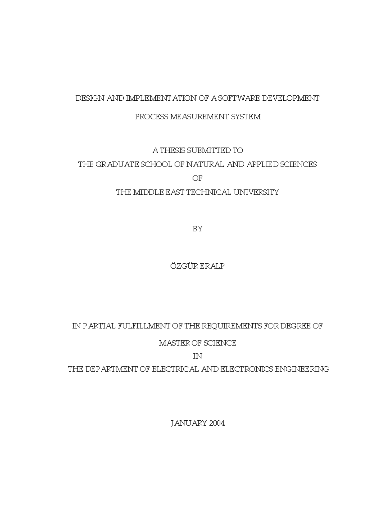 Design and Implementation of a Software Measurement System - Thesis ...