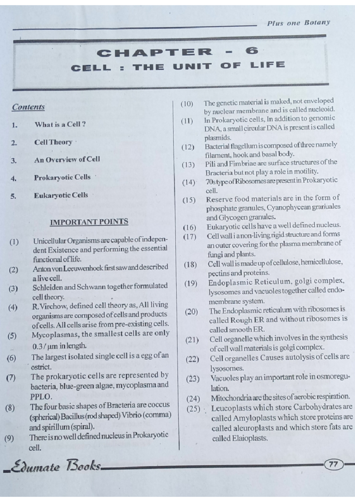 +1biology.chap6.Cell the unit of life - Biology - Studocu