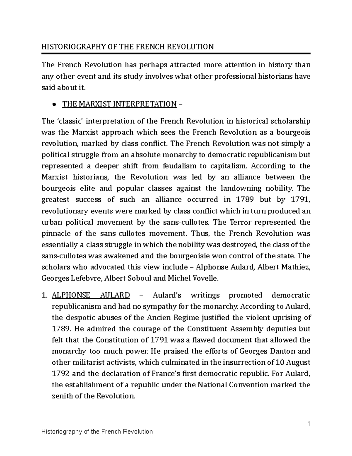 HIST 302: Understanding Marxist and Feminist Views on the French ...