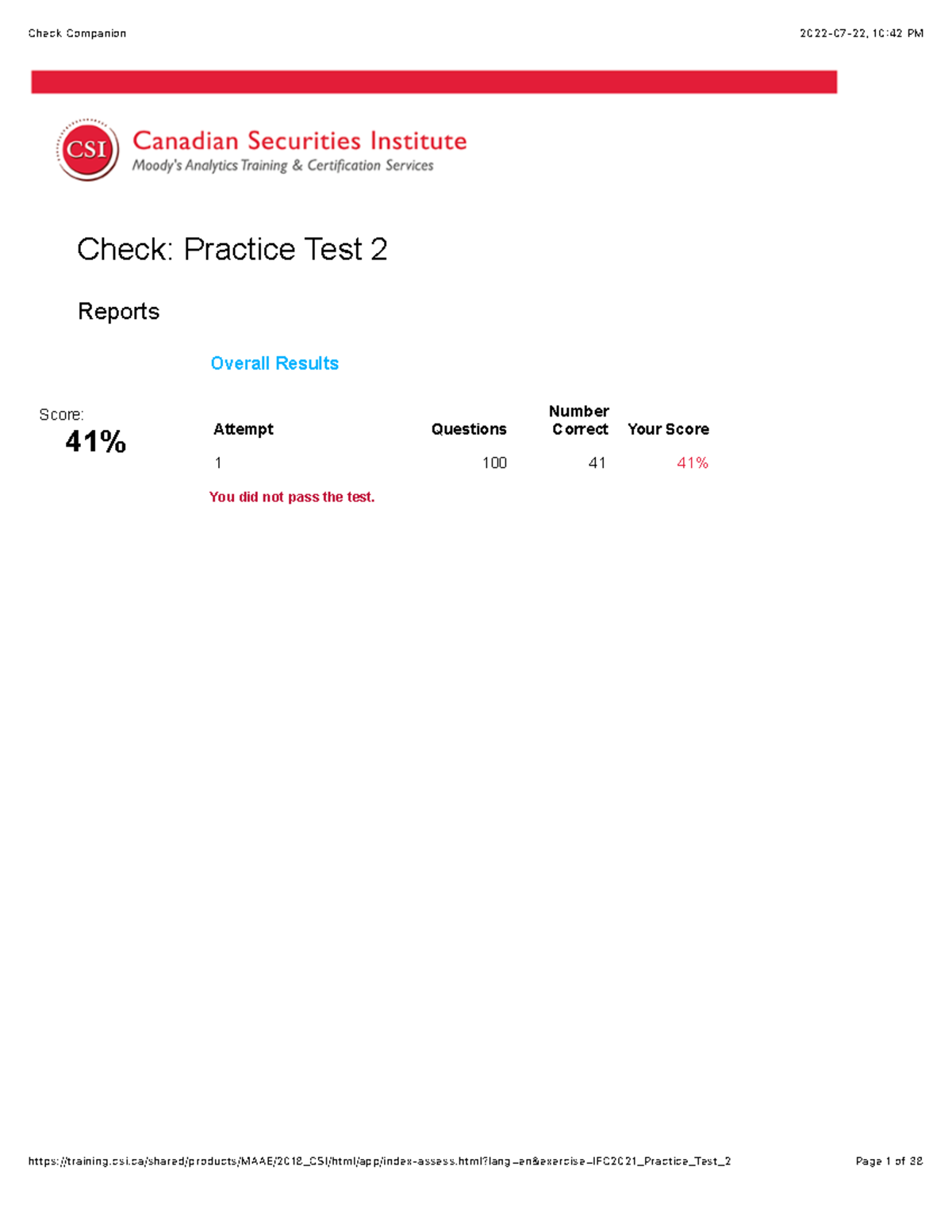 IFC 2021 Exam Practice Paper: Check Companion 2 Test Review - Studocu