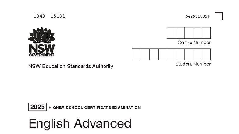 2025 HSC English Advanced Paper 1: Texts & Human Experiences - Studocu