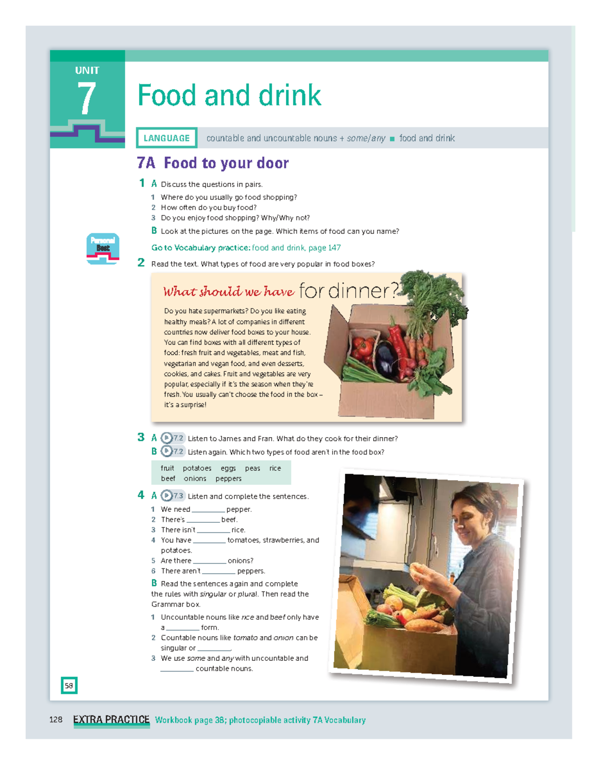 UNIT 7A: Countable & Uncountable Nouns in Food & Drink - Studocu