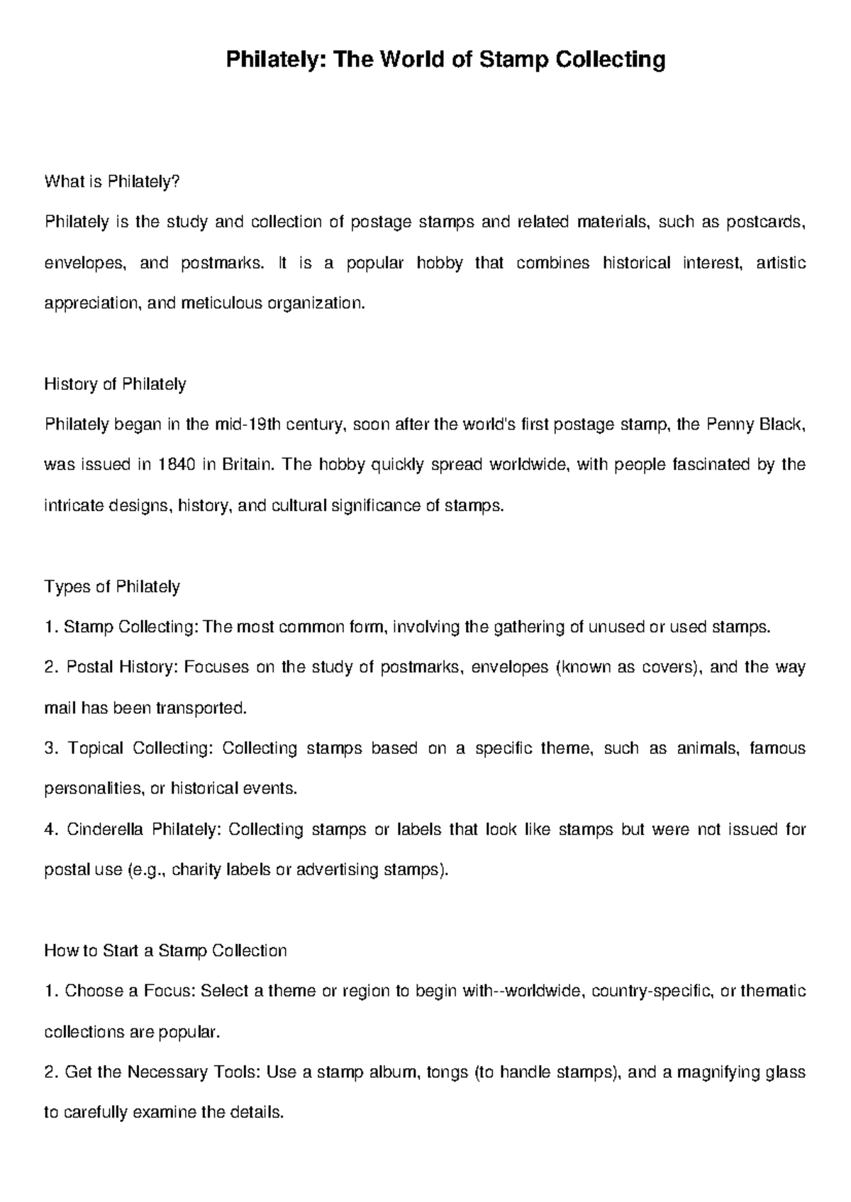 Philately overview - Philately: The World of Stamp Collecting What is ...