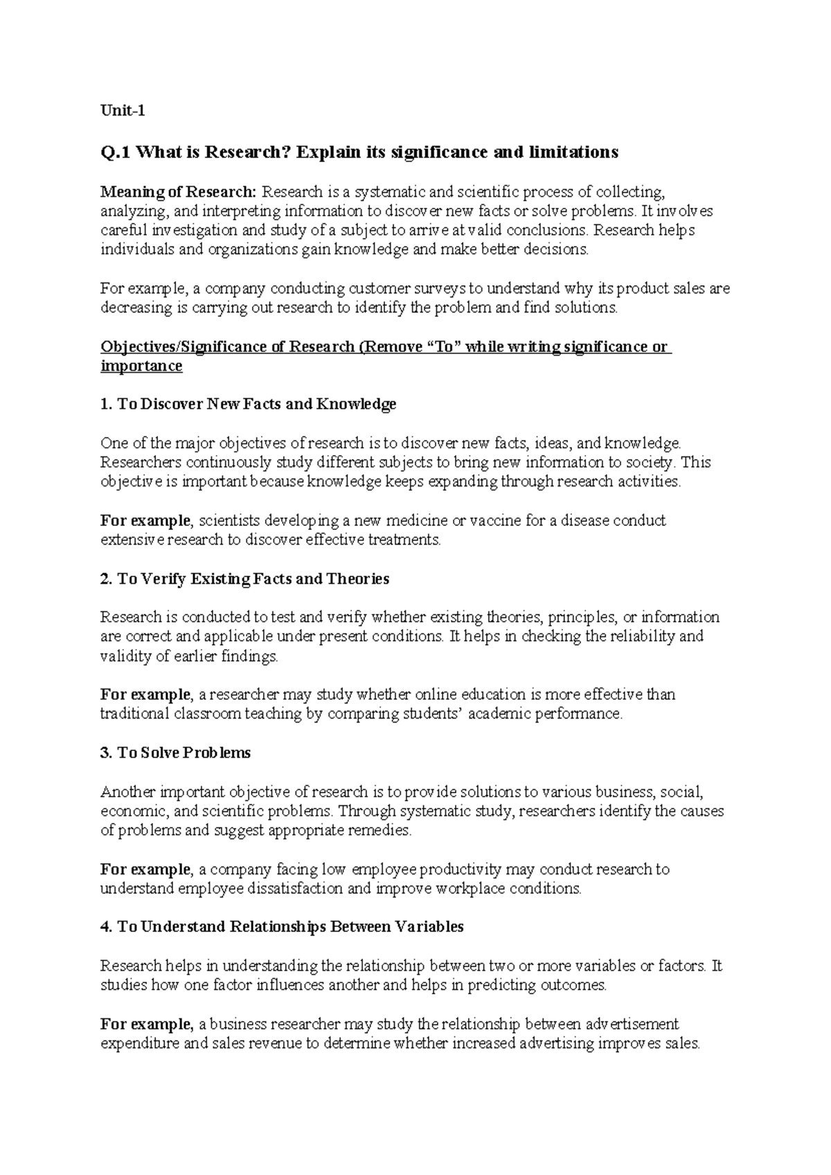 RM BCom Sem 6 Research Methodology Notes: Significance & Limitations ...