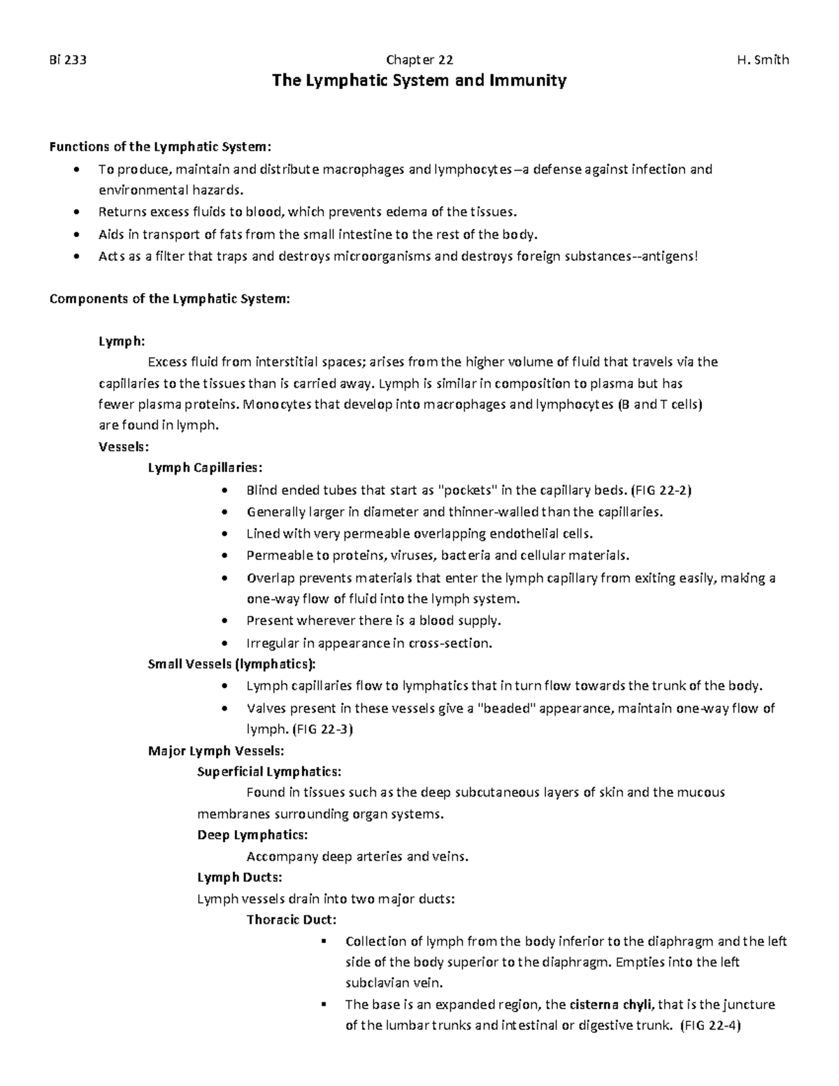 Comprehensive Notes on the Lymphatic System and Immunity (XYZ123) - Studocu