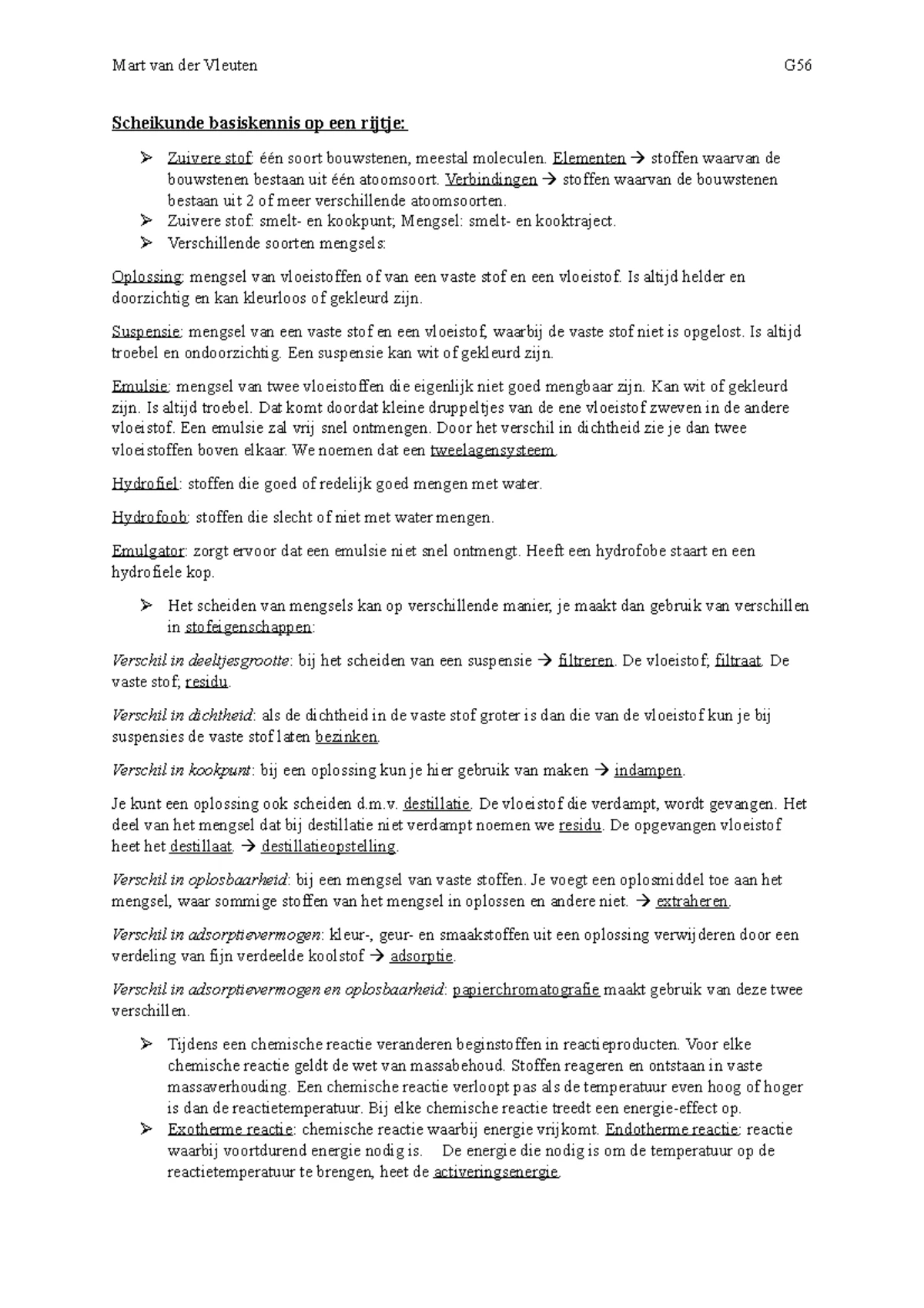 Vwo 3 Samenvatting Hoofdstuk 1: Wat is Scheikunde? - Studeersnel