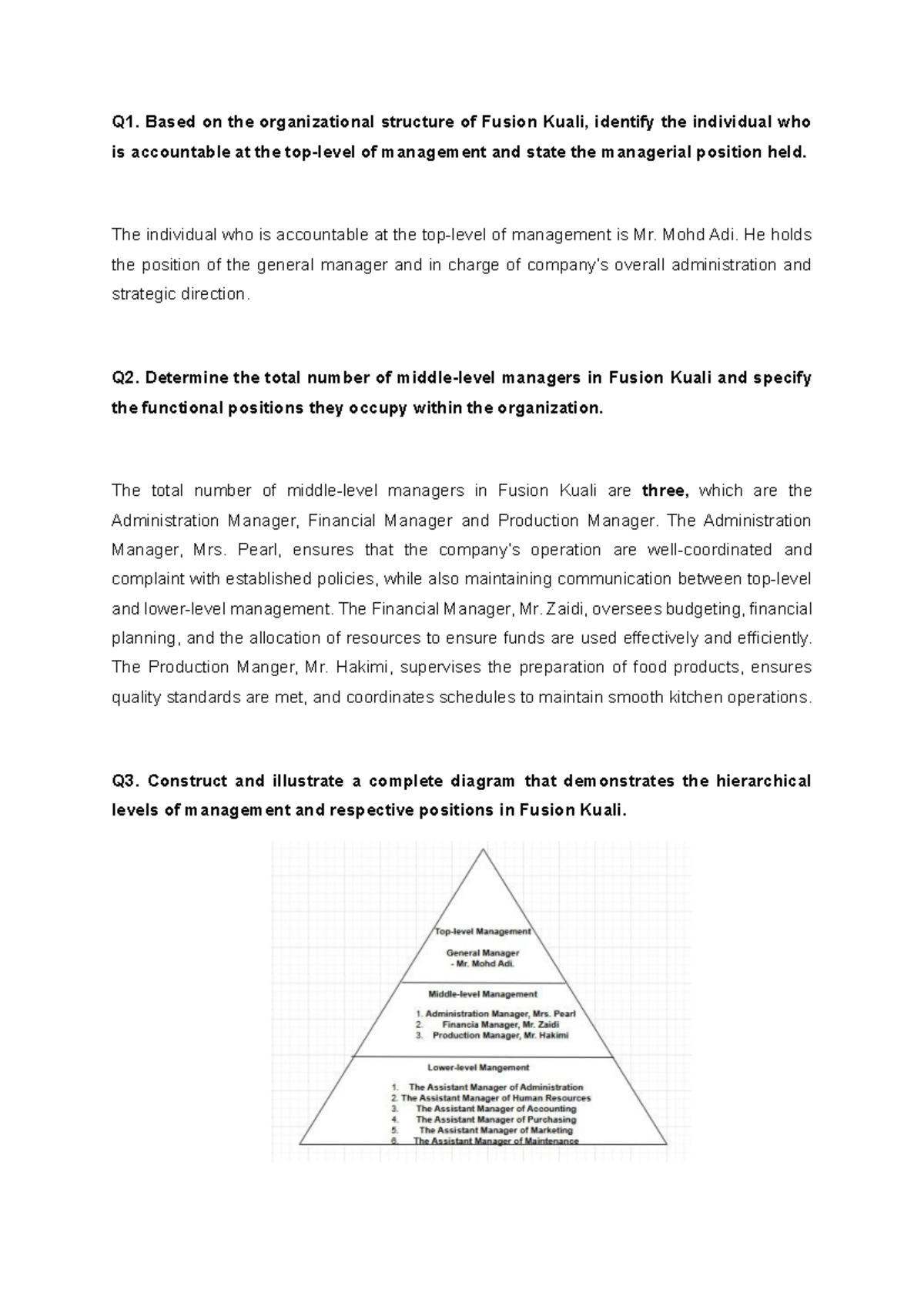 Fusion Kuali Org Structure: Management Roles & Hierarchy Analysis - Studocu