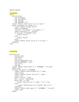 [Solved] Draw the hierarchy chart and design the logic for a program that - Computer Logic (SDEV ...