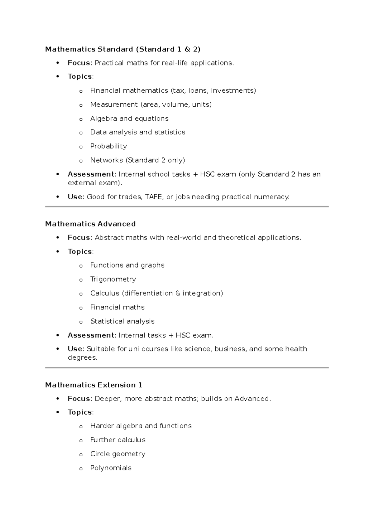 Mathematics Standard (Standard 1 2) Help: Practical Maths Applications ...