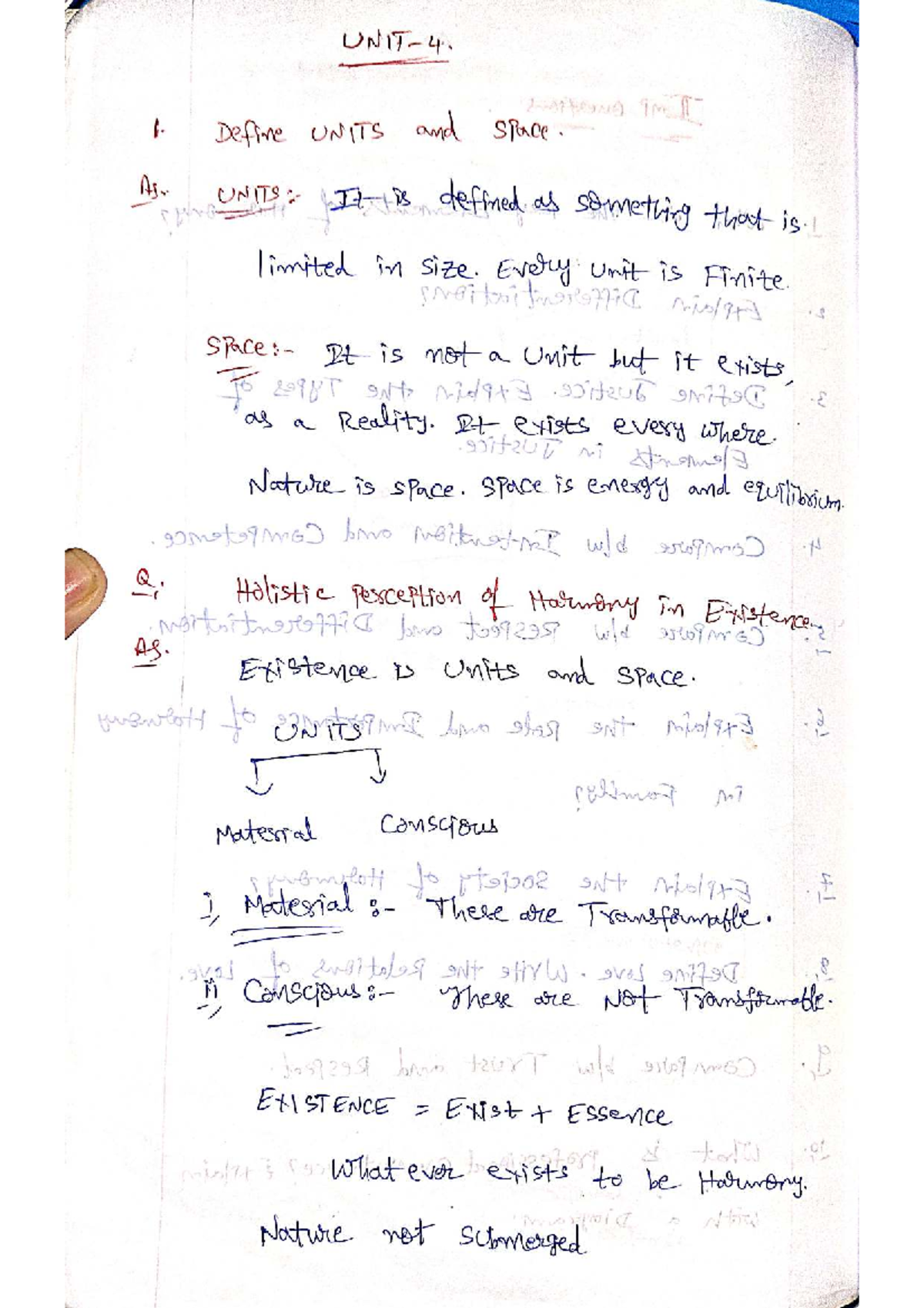 UHV 298T INT - Reference Notes on Units and Space - Studocu