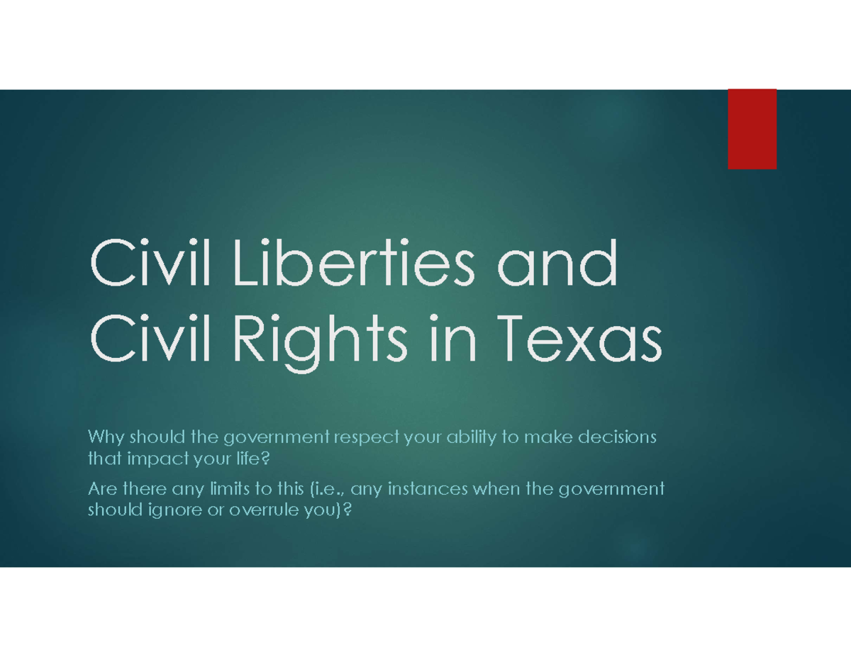 Civil Liberties and Rights in Texas: Key Historical Insights Guide ...