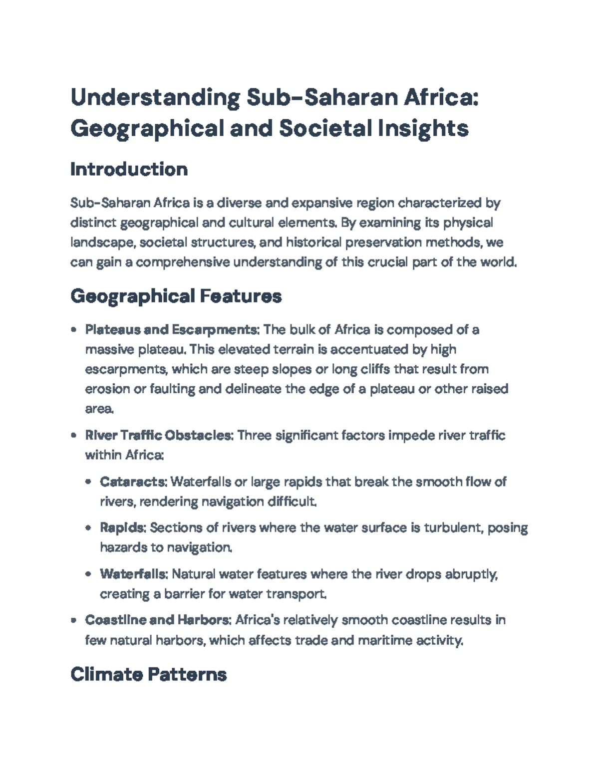 Understanding Sub-Saharan Africa: Geography and Society Insights ...