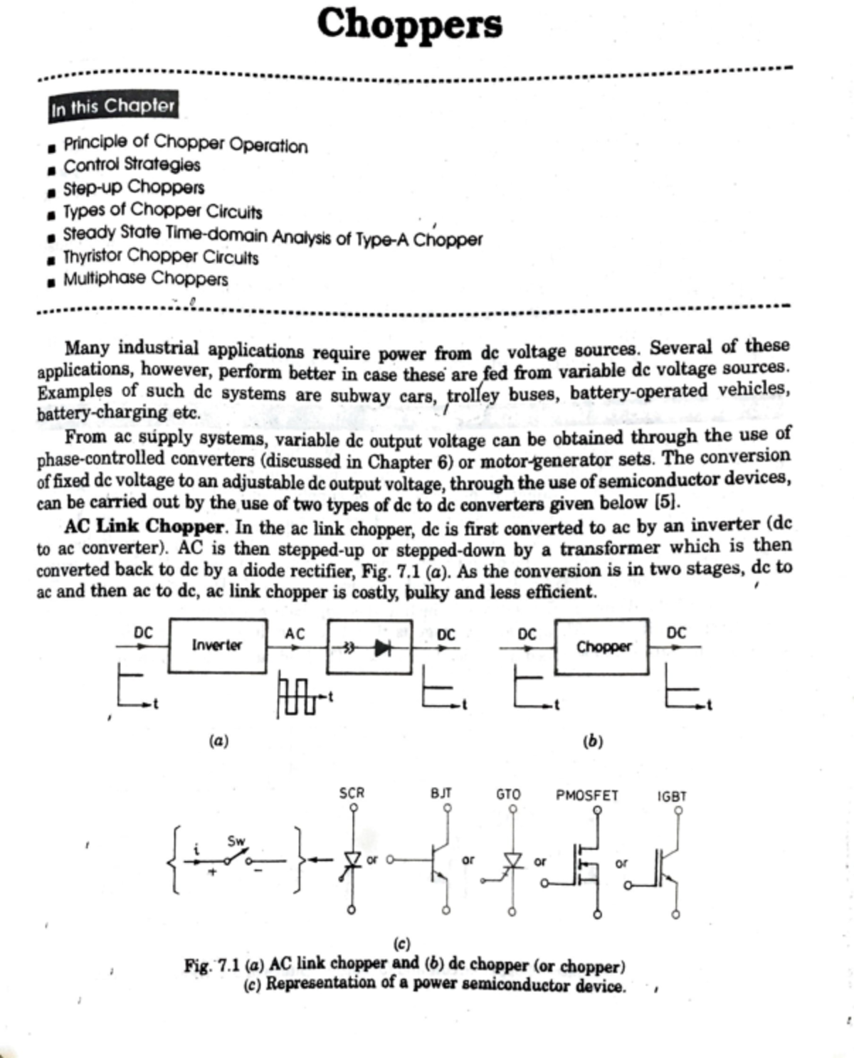 Power Electronics: Chopper Principles and Applications (EE202) - Studocu