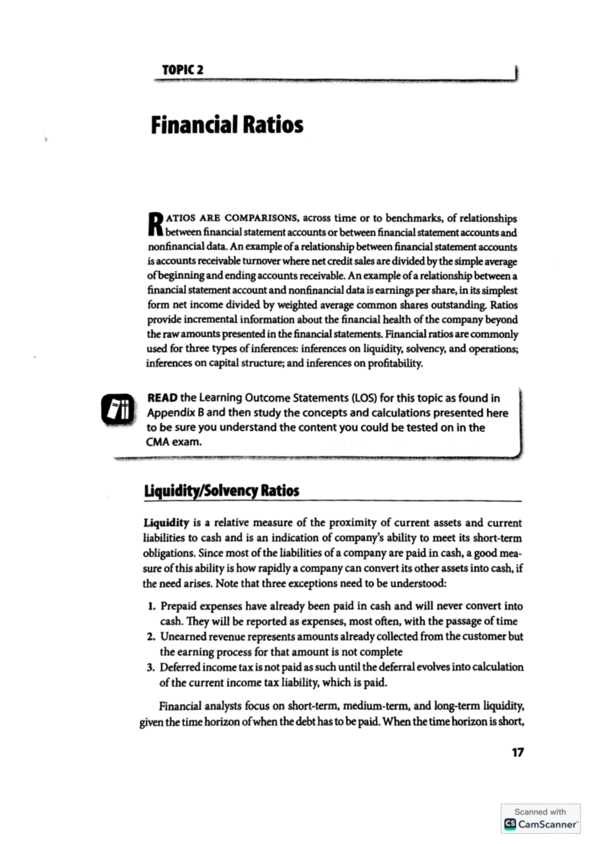CMA Exam Study Notes: Financial Ratios and Analysis Techniques - Studocu