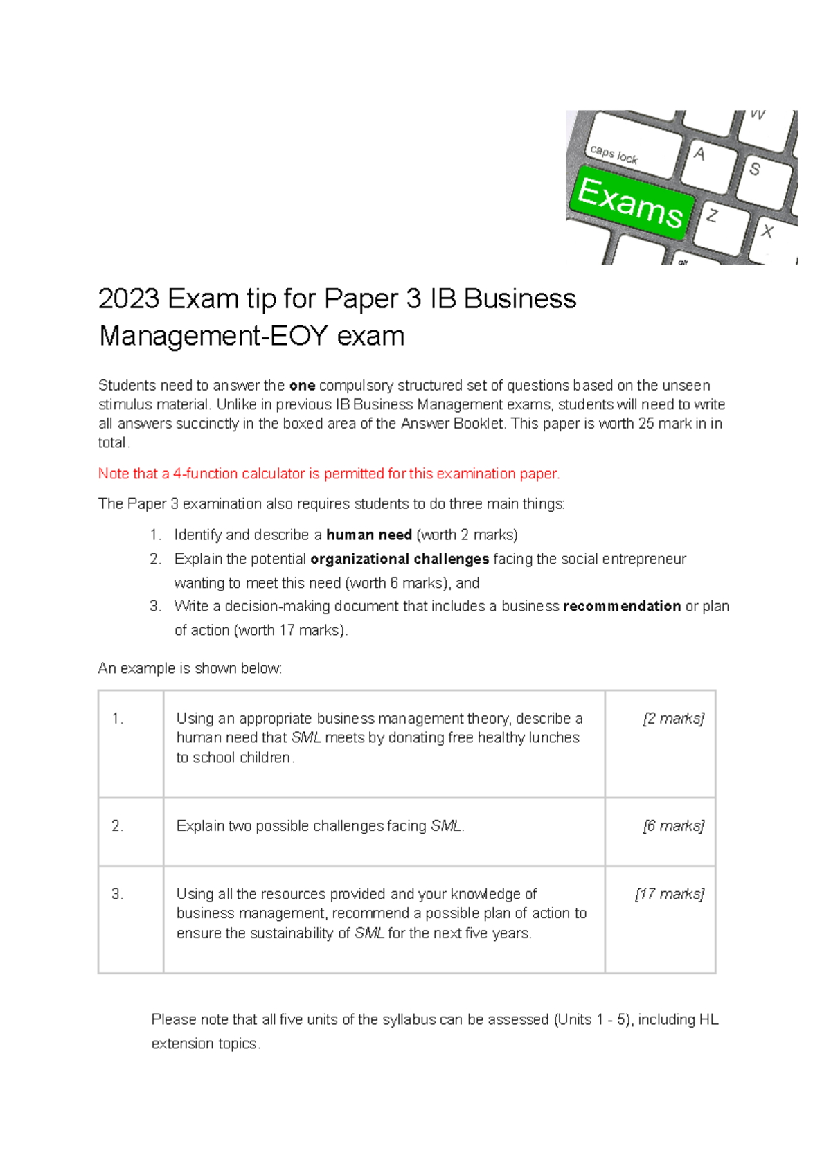IB Business HL Paper 3 Exam Tips & Strategies for Success - Studocu