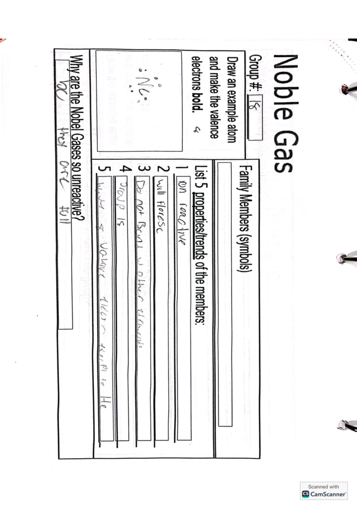 Chem family ws - chem worksheet - Noble Gas Group 18 Family Members ...