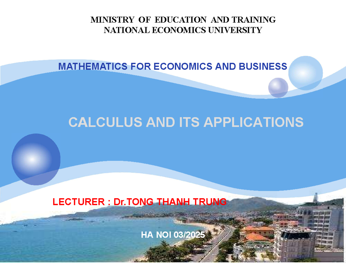 Chapter 2: Applications of Differentiation in Calculus for Economics ...