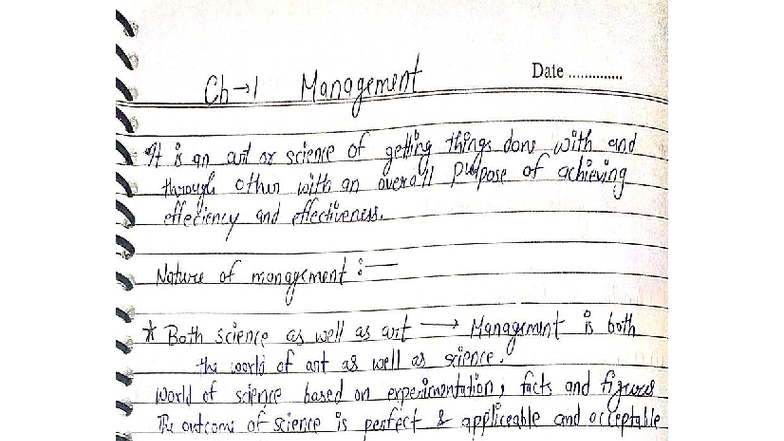 Management Principles and Application (Unit 1) - An Overview - Studocu