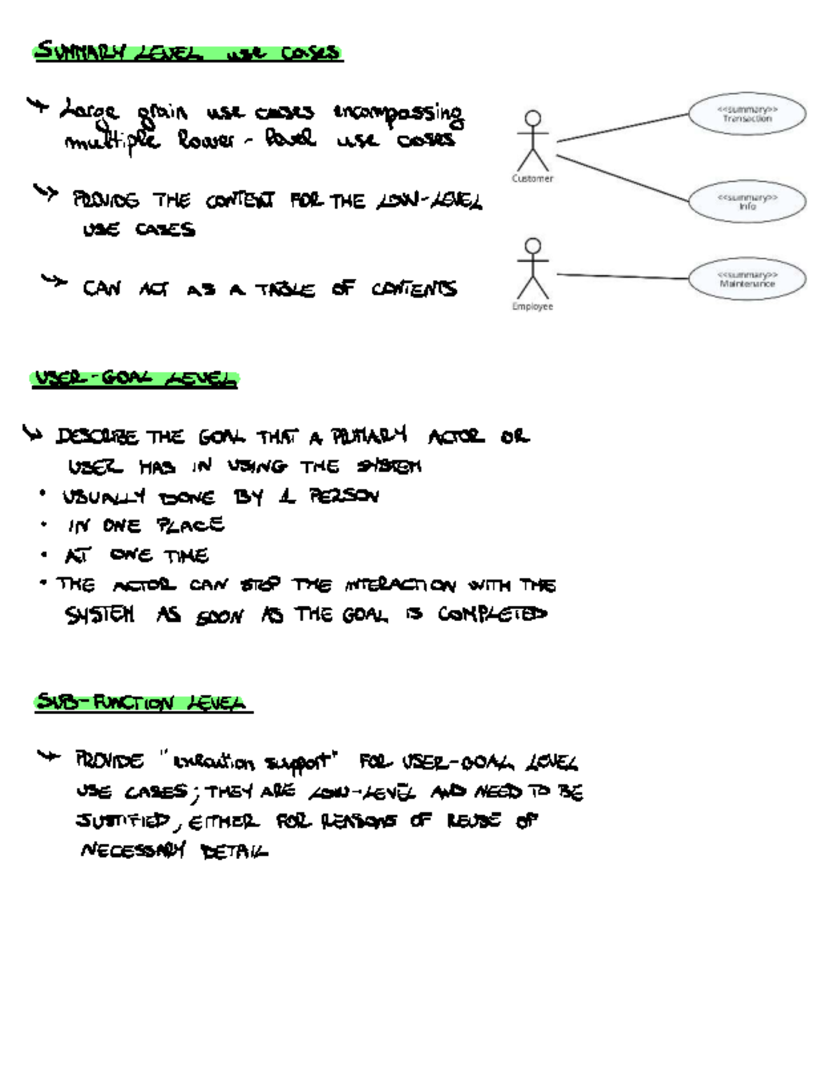 Usecases Levels - descrizione livelli use case - SUMMARY LEVEL use ...