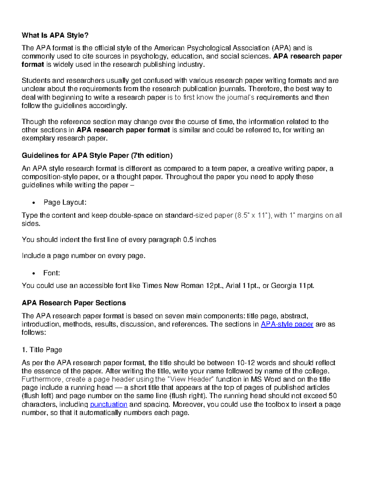 Understanding APA Style: Guidelines for Research Papers (APA 7) - Studocu
