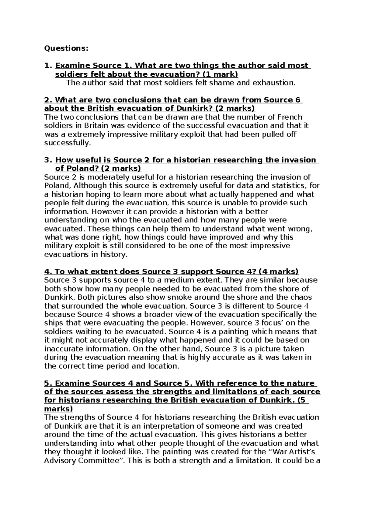 Practise Analysis: The Battle of Dunkirk (History 101) - Studocu